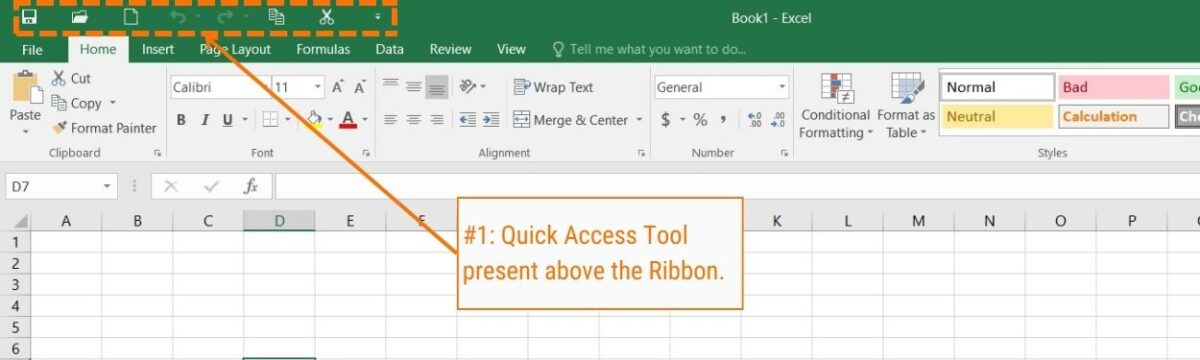 Quick Access Toolbar in Excel