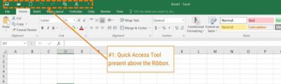 Quick Access Toolbar in Excel
