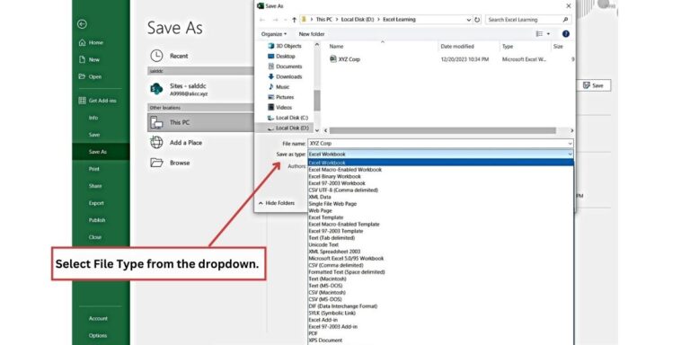 How To Save Excel Files | Excel Hippo