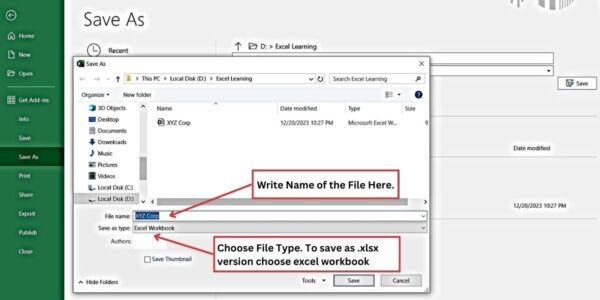 How To Save Excel Files | Excel Hippo