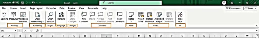 Review Ribbon Tab | Excel Hippo