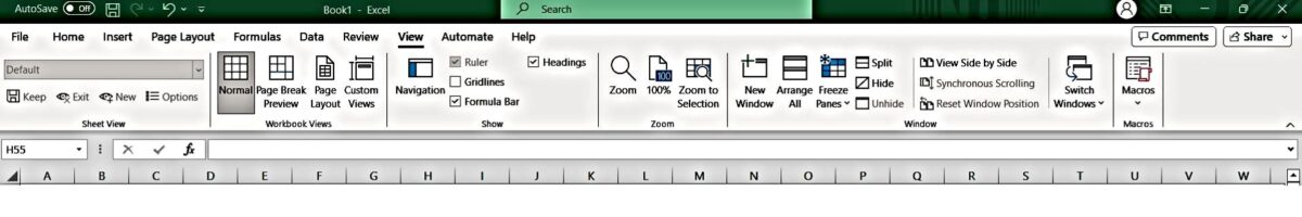 View Ribbon Tab | Excel Hippo
