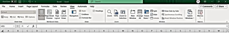 View Ribbon Tab | Excel Hippo