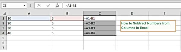 How To Subtract in Excel | Excel Hippo